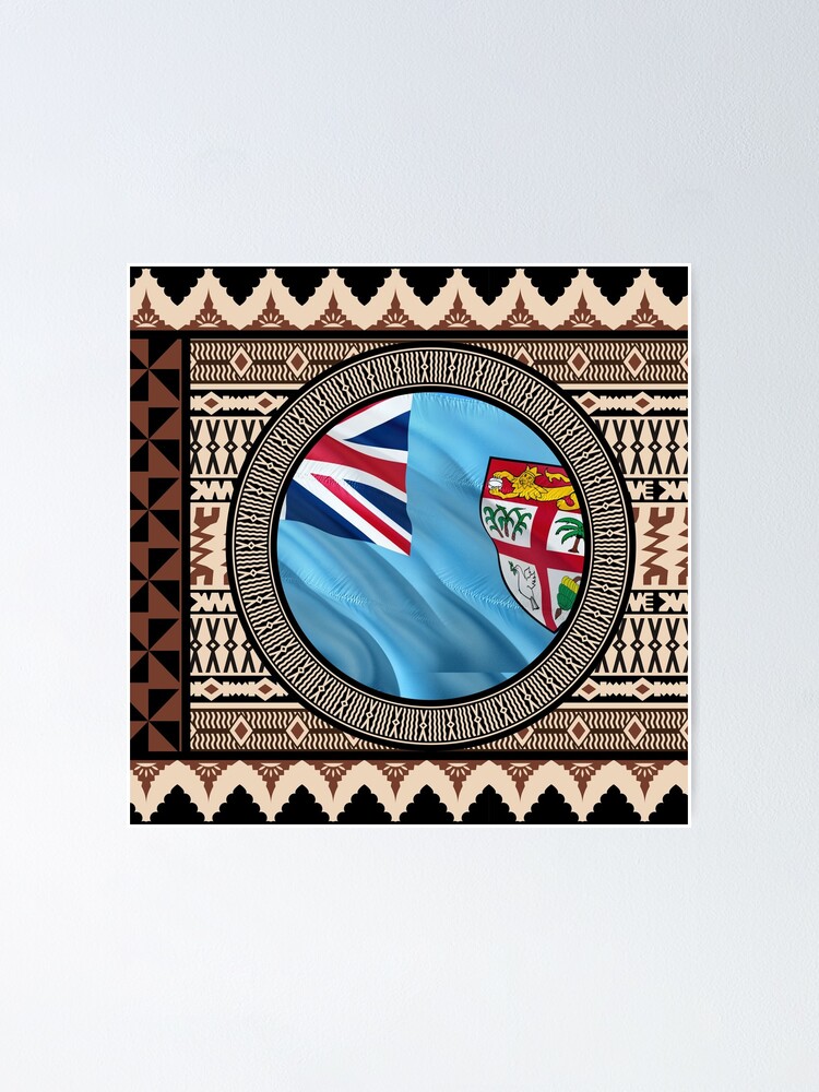 "Fiji Flag Masi Print Authentic Tapa" Poster for Sale by HueyFiji ...