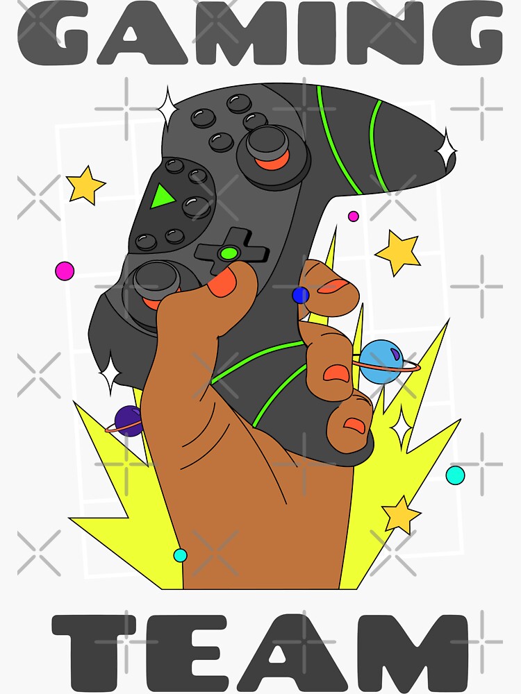 "GAMING TEAM" Sticker for Sale by hyenadesigner | Redbubble