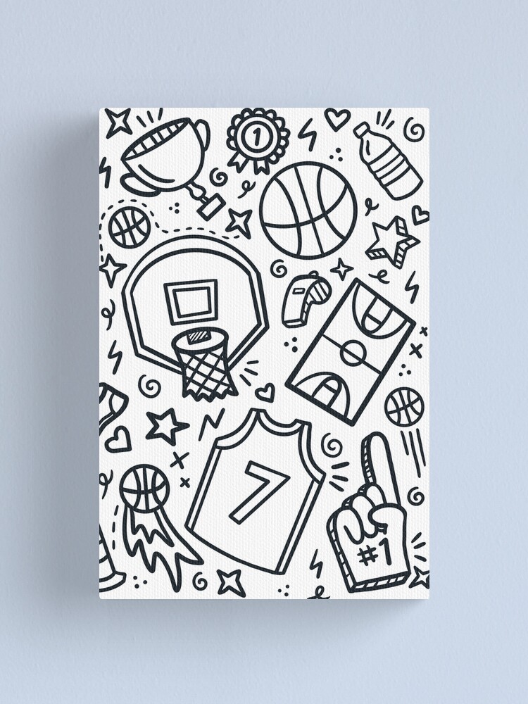 "Basketball doodles" Canvas Print for Sale by RaquelDeneth | Redbubble