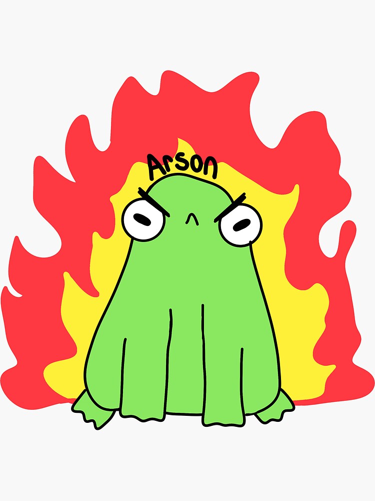 "Arson frog" Sticker for Sale by Dragoner | Redbubble