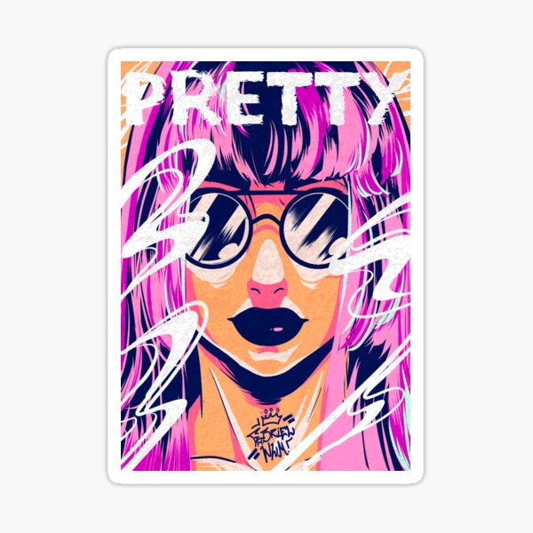 "Pretty!" Sticker for Sale by gabsxart | Redbubble