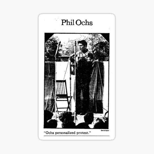 "Phil Ochs Protest" Sticker for Sale by guthearse | Redbubble