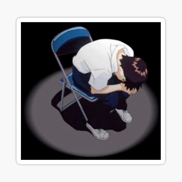 "shinji chair" Sticker by GLaDOSthePeri | Redbubble