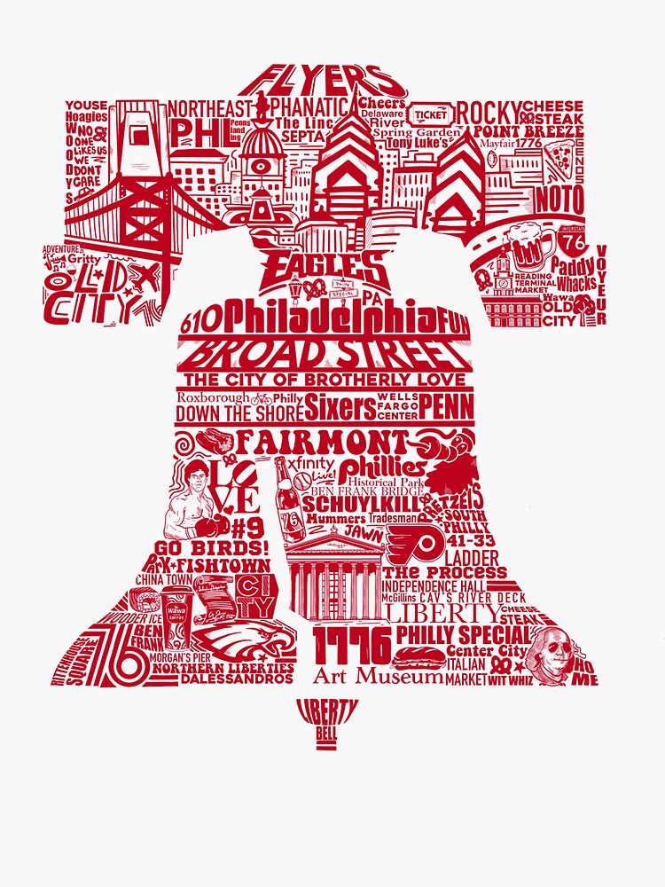 "Philadelphia Word Art" Sticker for Sale by Becdunn8 | Redbubble