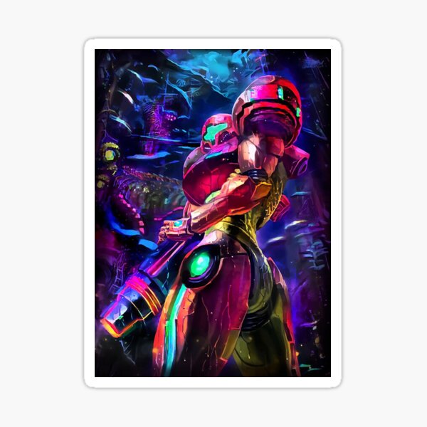 "Samus Aran Metroid Poster" Sticker by mikegarcii | Redbubble