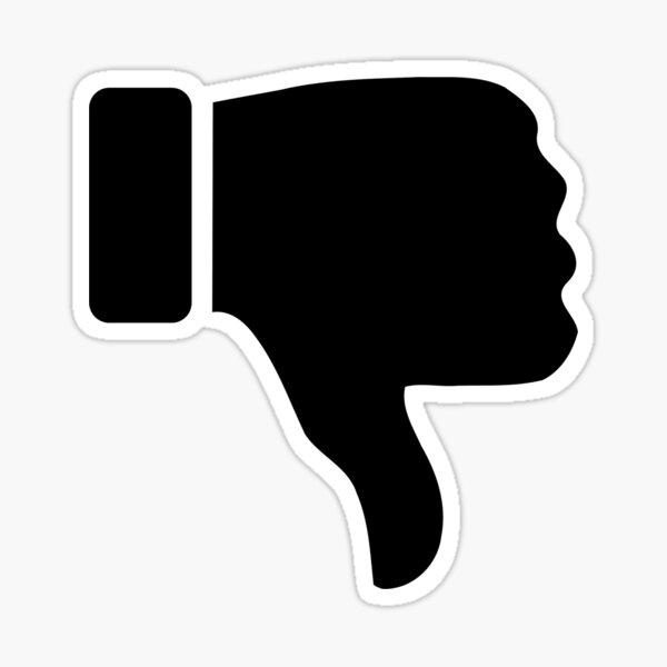 "thumbs down icon." Sticker for Sale by cheechlaroo13 | Redbubble