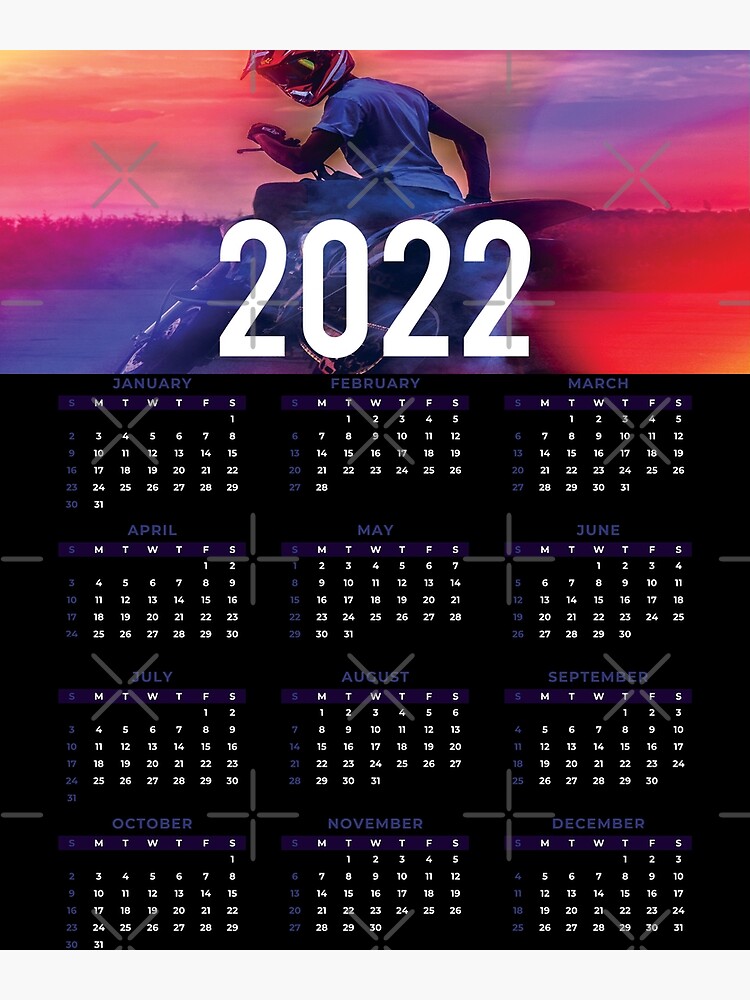 "2022 Calendar motorcycle bike burnout-Motocross 2022" Poster for Sale ...