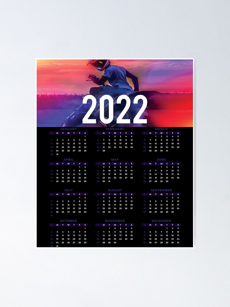 "2022 Calendar motorcycle bike burnout-Motocross 2022" Poster for Sale ...