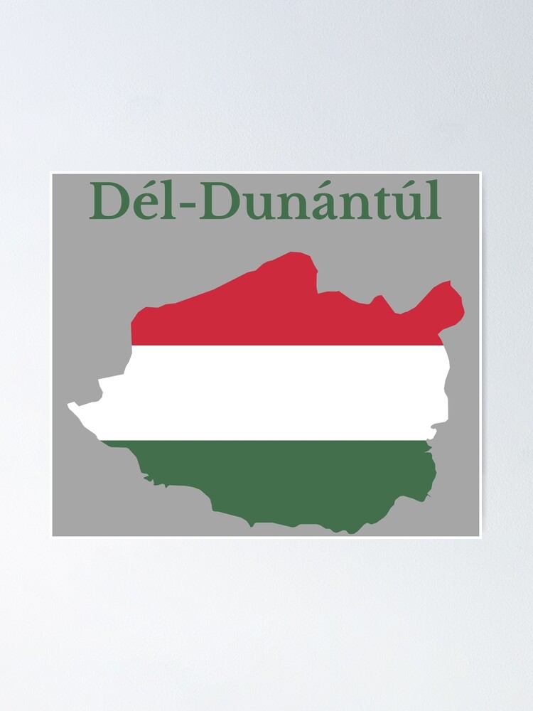 "Southern Transdanubia Region Map Design, Hungary" Poster for Sale by ...