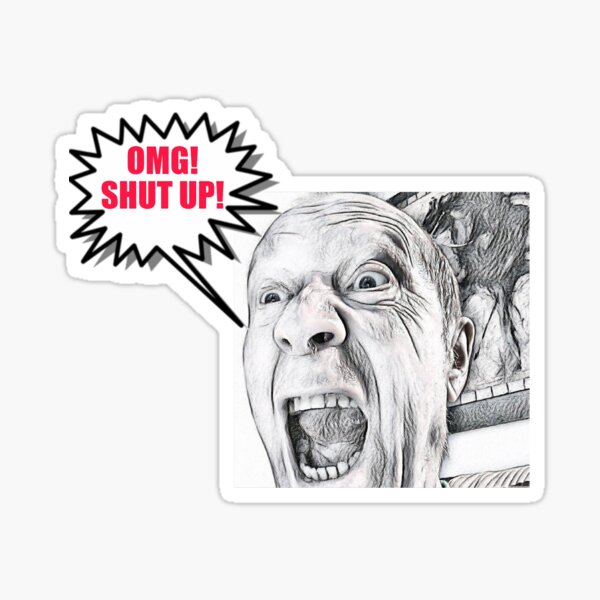 "Man Screaming Illustration" Sticker for Sale by ArtCollectables ...
