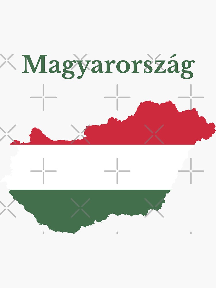 "Hungary Flag Map Design." Sticker by marosharaf | Redbubble