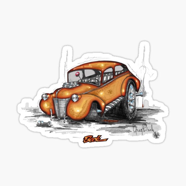 "Busted..." Sticker for Sale by GarageRatArt | Redbubble