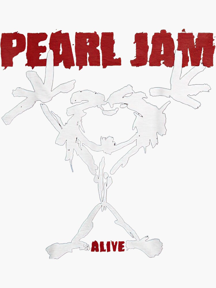 "Vintage_Pearl_Jams_Alive_Stickman_Outfits For Men Women Kids " Sticker ...