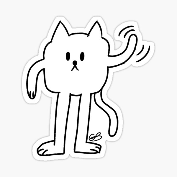 "Cat Wave" Sticker for Sale by PenguinRaft | Redbubble