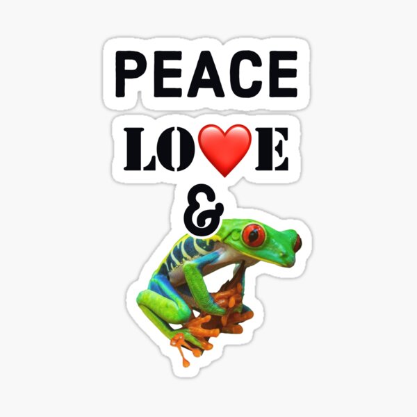 Pegatina «El amor de la paz y el diseño de la rana son ideales para ...