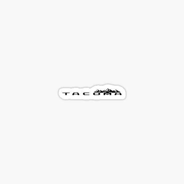 "Tacoma Truck Mountains Tailgate Script" Sticker for Sale by ...