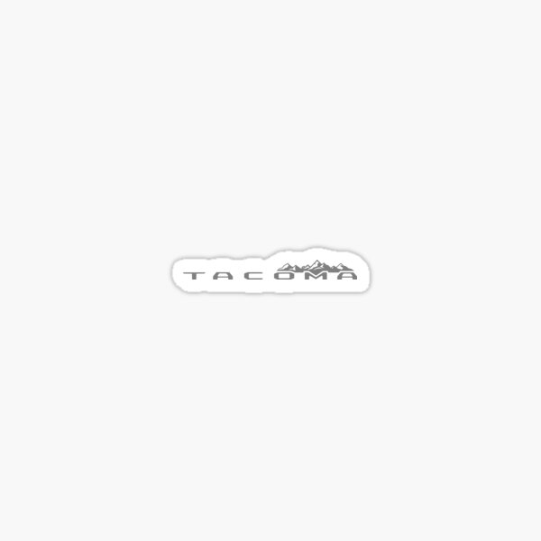 "Tacoma Truck Mountains Tailgate Script" Sticker for Sale by ...