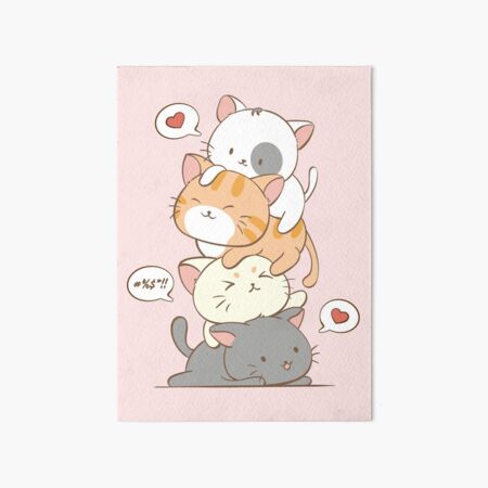 "Meowtain Cute Kawaii Cat Stack Anime Japanese Harajuku Pastel ...