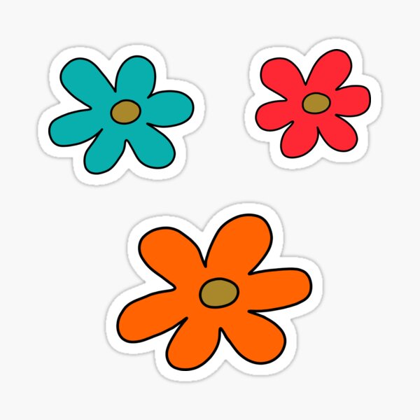 "goofy colorful mystery machine flowers" Sticker by HelgaVonSchabbs ...