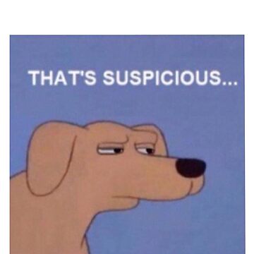 "That's suspicious dog" Sticker for Sale by MaddieDx | Redbubble