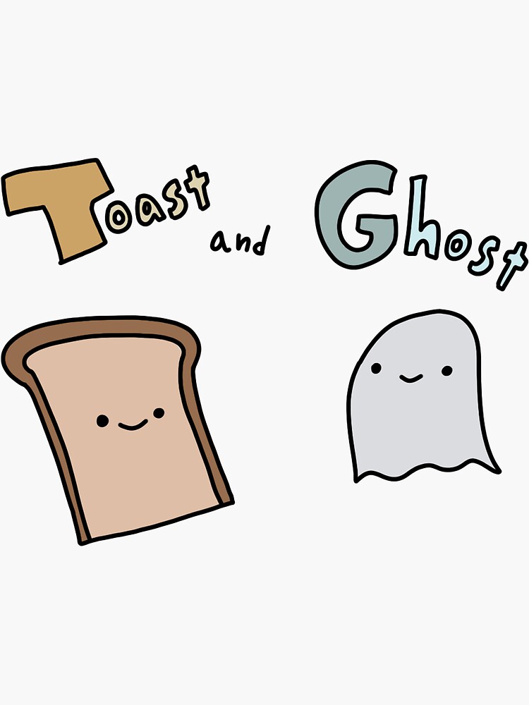 "Toast and Ghost - Tiny Snek Comics" Sticker for Sale by acohen110 ...