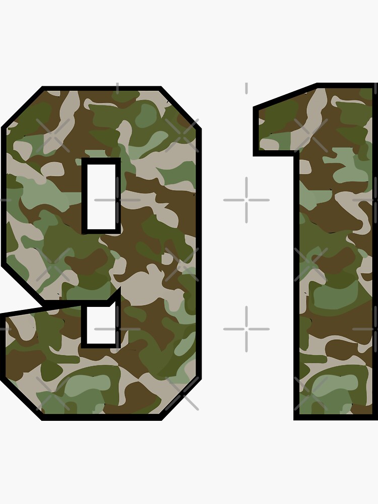 "Army Camo Number ninety-one Veteran Lucky Number 91" Sticker for Sale ...