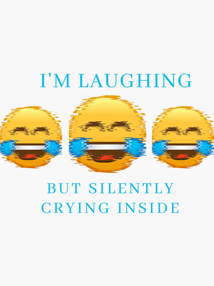 "Distorted Emoji Laughing With Tears Of Joy" Sticker for Sale by ...