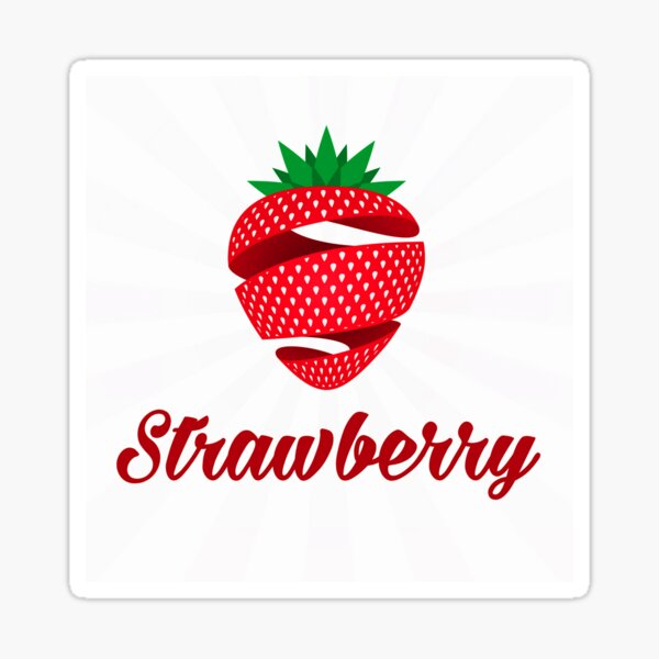 "Red Strawberry Logo" Sticker for Sale by Fernandapinto | Redbubble