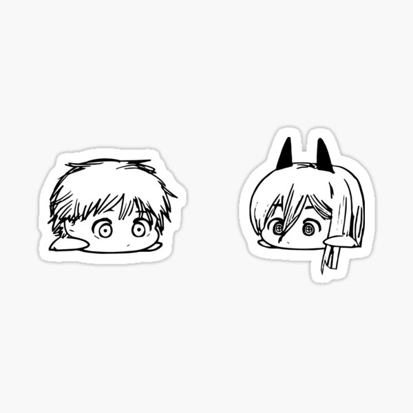"Power and Denji Chainsaw Man Chibi" Sticker for Sale by THEMADBRUSH ...