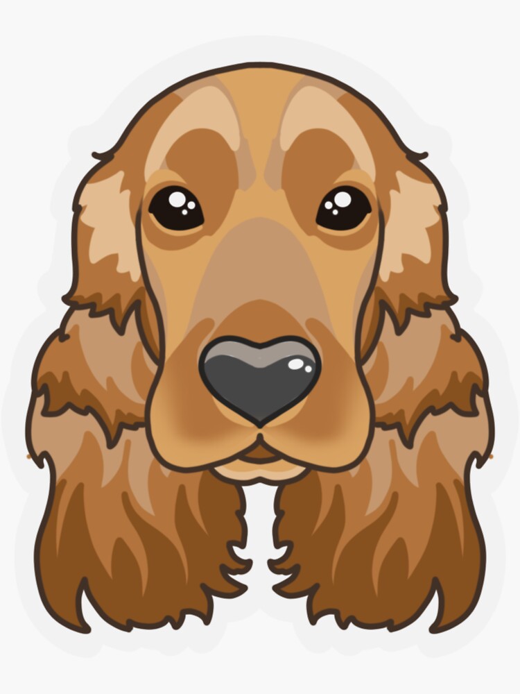 "English cocker spaniel red face" Sticker for Sale by SashaChoo | Redbubble