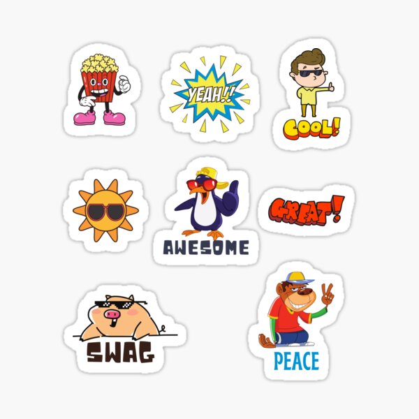 "cute and cool sticker pack" Sticker for Sale by thatgeekshop | Redbubble