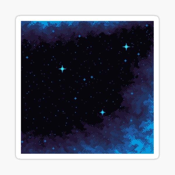 "Blue nebula pixel art" Sticker by Cephalaspix | Redbubble