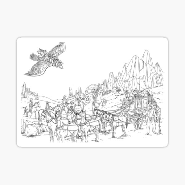 "Stagecoach Robbery" Sticker for Sale by reynoldjay | Redbubble