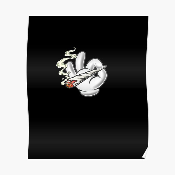 "Cartoon Hand Smoking Blunt" Poster for Sale by 17Anons | Redbubble