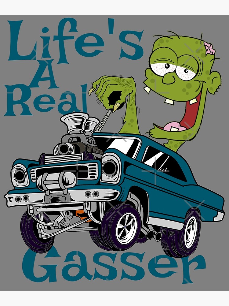 Póster «Hot Rod Gasser Dibujos animados Outlaw Drag Racing Blown Street ...