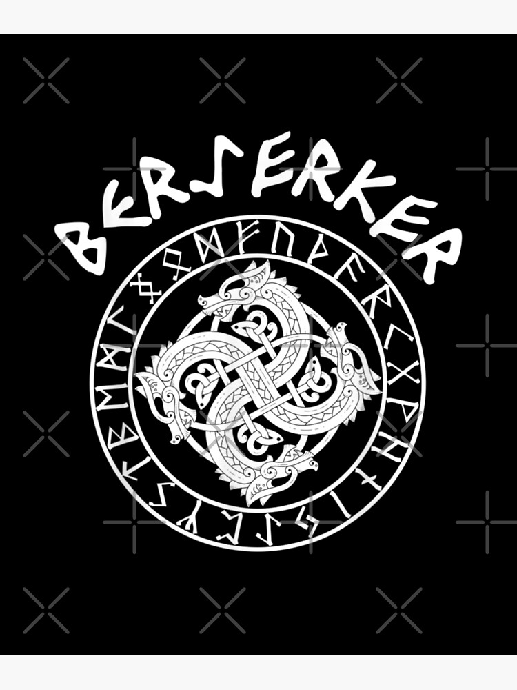 "Viking berserk Germanic runes Nordic mythology Odin" Poster by mrwawe0 ...