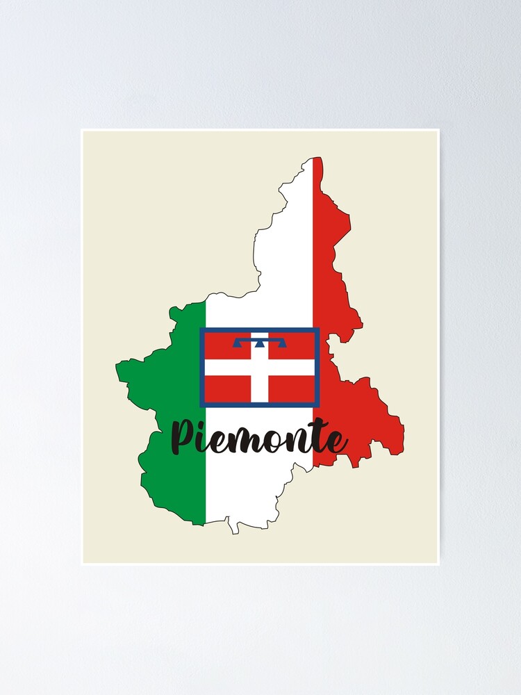 Póster «Bandera del mapa de piemonte italia» de SoulSafe | Redbubble