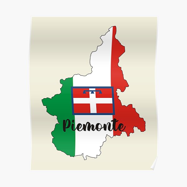 Póster «Bandera del mapa de piemonte italia» de SoulSafe | Redbubble