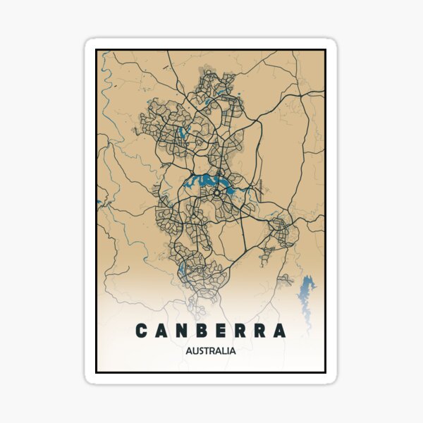 "Canberra map Australia" Sticker for Sale by PostersProf1 | Redbubble