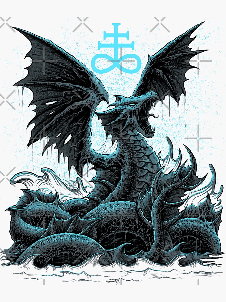 "Demonic 666 Sea Demon Leviathan" Sticker for Sale by MedievalWear ...