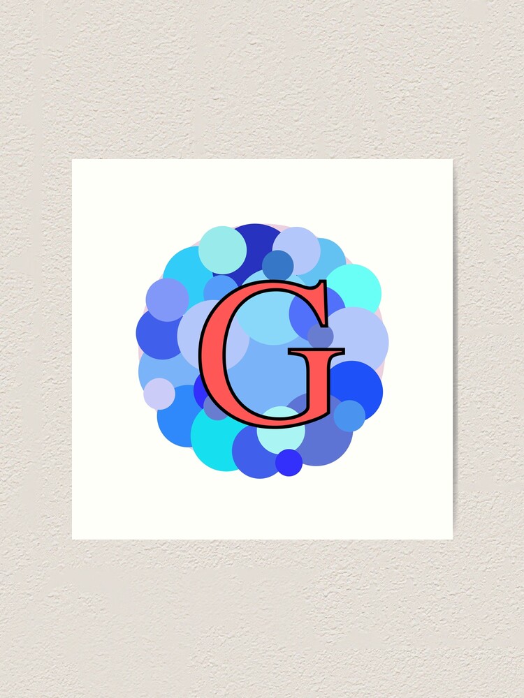 "Blue Bubbles Upper Case Letter G Monogram" Art Print for Sale by ...