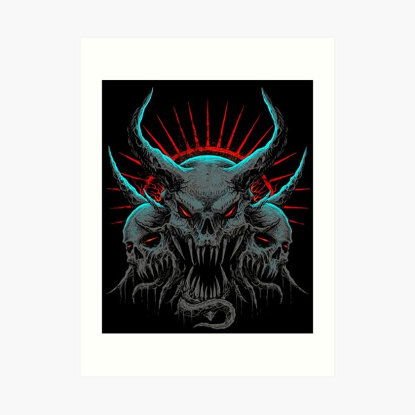 "666 Demonic Demon Skulls " Art Print for Sale by MedievalWear | Redbubble