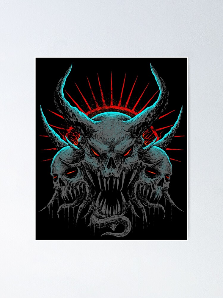 "666 Demonic Demon Skulls " Poster for Sale by MedievalWear | Redbubble