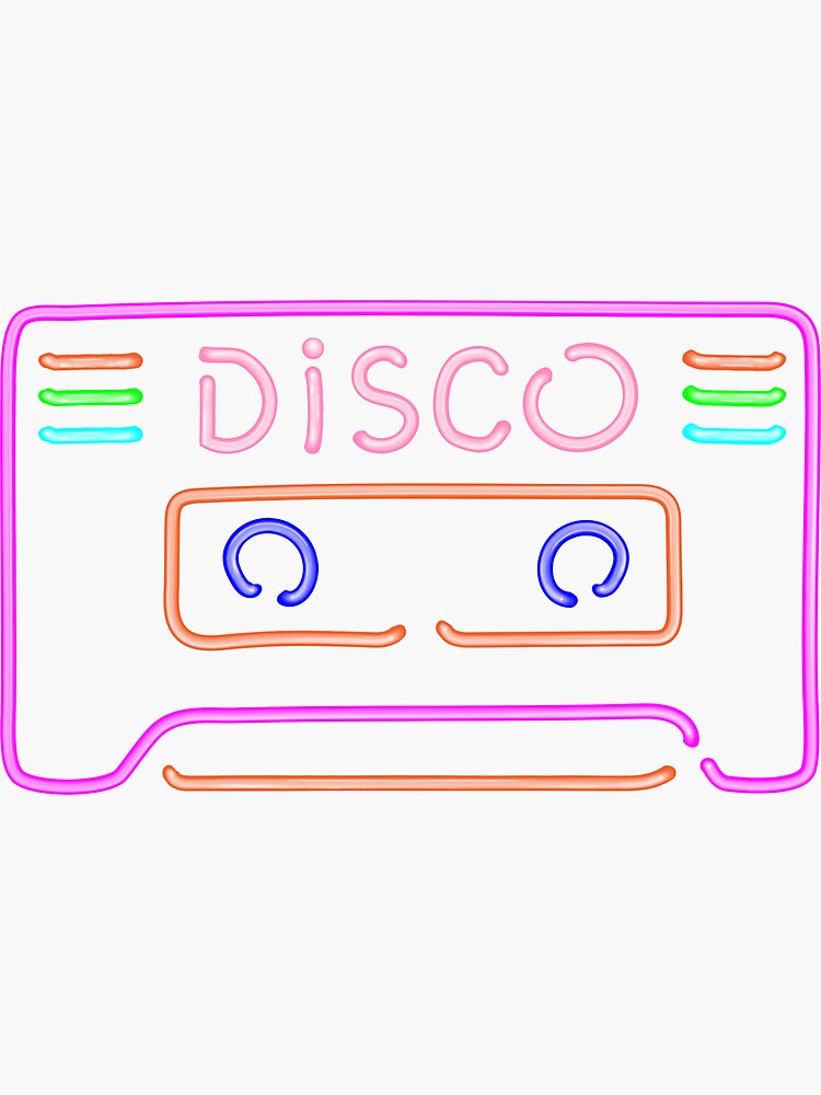 "Neon Design Disco " Sticker for Sale by Dim0107 | Redbubble