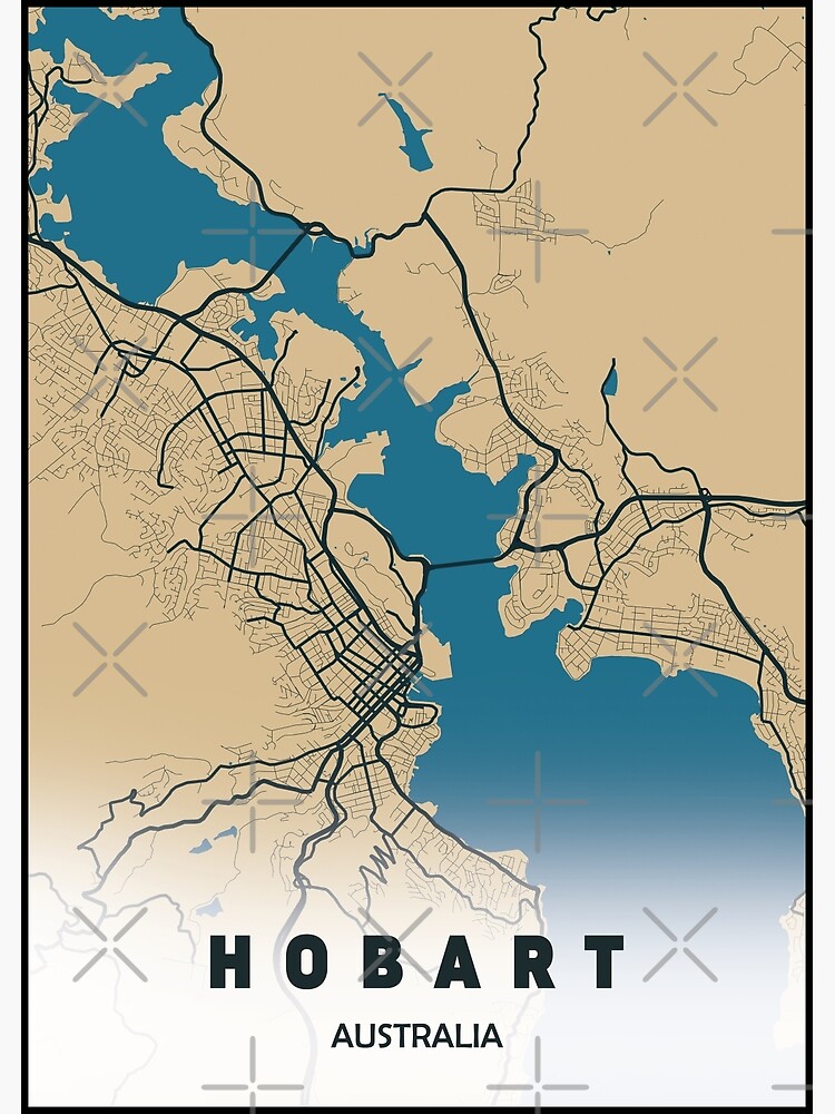"Hobart city map, Australia" Poster for Sale by PostersProf1 | Redbubble
