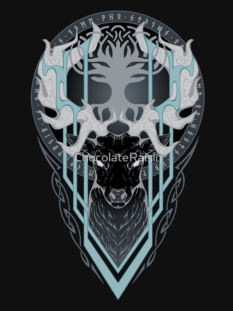 "Eikþyrnir" T-shirt for Sale by ChocolateRaisin | Redbubble | norse t ...