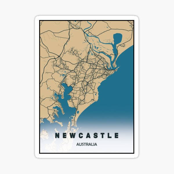 "Newcastle map Australia" Sticker for Sale by PostersProf1 | Redbubble