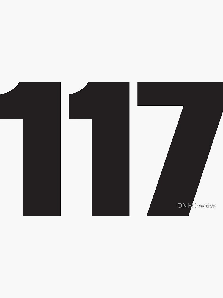"117 - Black - Clean" Sticker for Sale by ONI-Creative | Redbubble