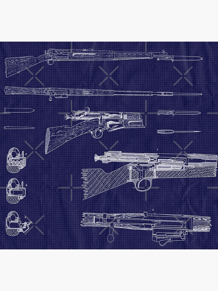 "Vintage Rifle Blueprint - Classic Rifle" Photographic Print by ...