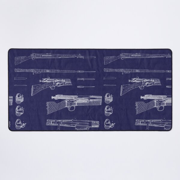 "Vintage Rifle Blueprint - Classic Rifle" Mouse Pad by HistoSasa ...